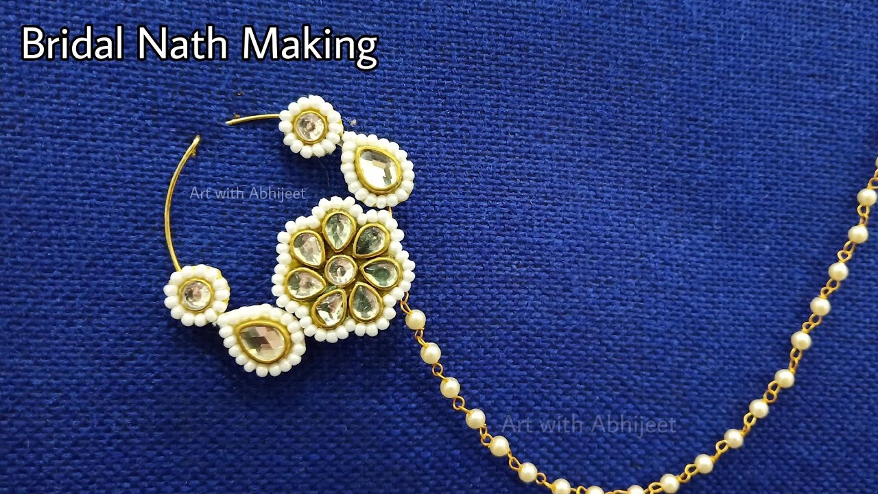 How to Make RAJPUTANA NATH at home |Bridal Kundan Nosepin MAKING - YouTube