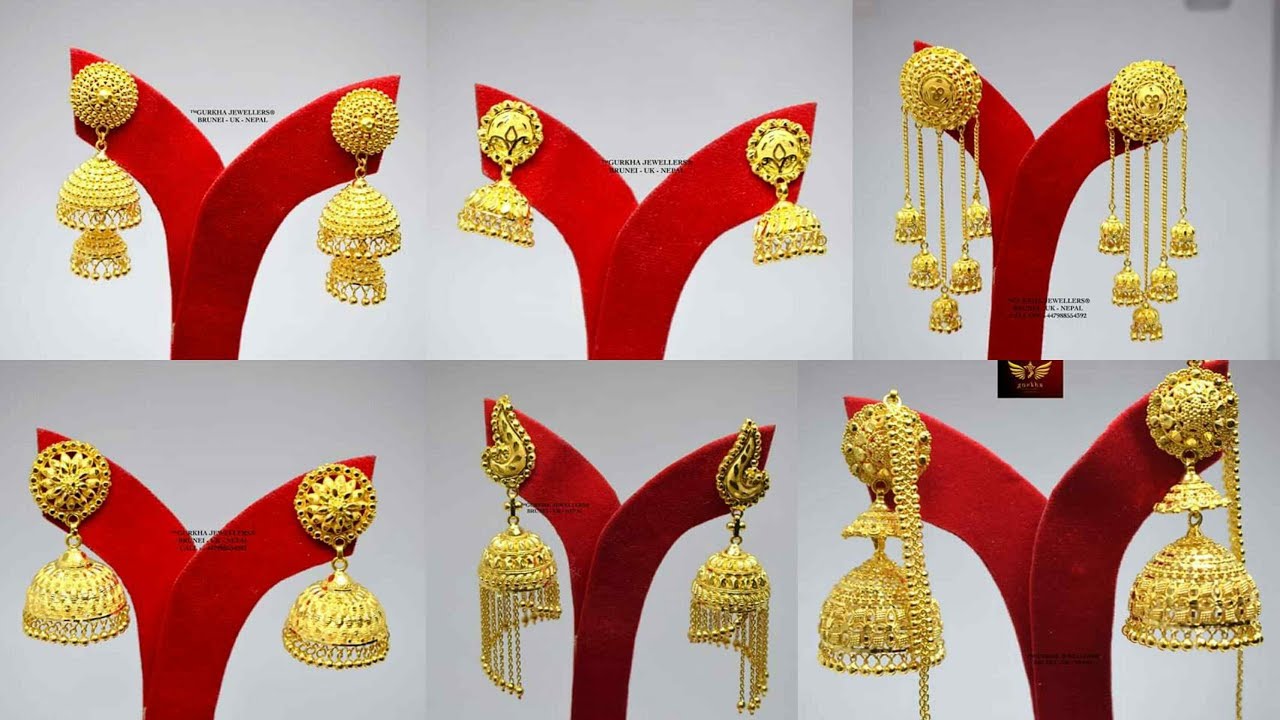 Latest Gold Design Earring Collection - YouTube