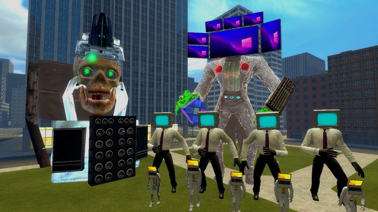 Skibidi hypno skeleton kill by new titan pc man in Garry's mod - YouTube