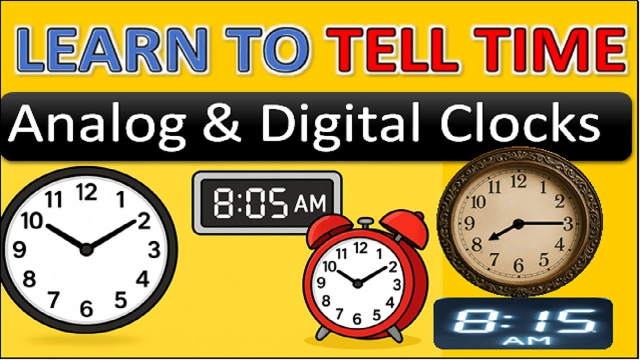 Learn to Tell Time ⏰ | Fun Way to Read Analog & Digital Clocks for Kids ...