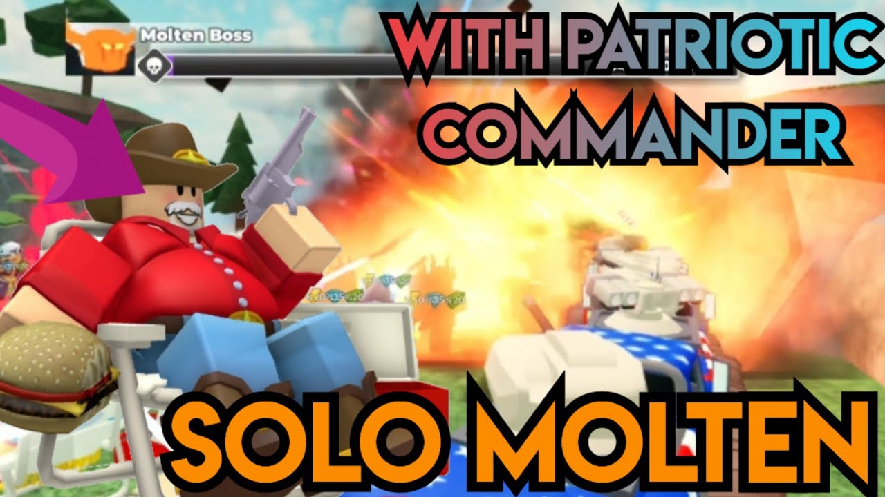 Solo Molten Mode With Partiotic Commander Skin in TDS! (Tower Defense ...