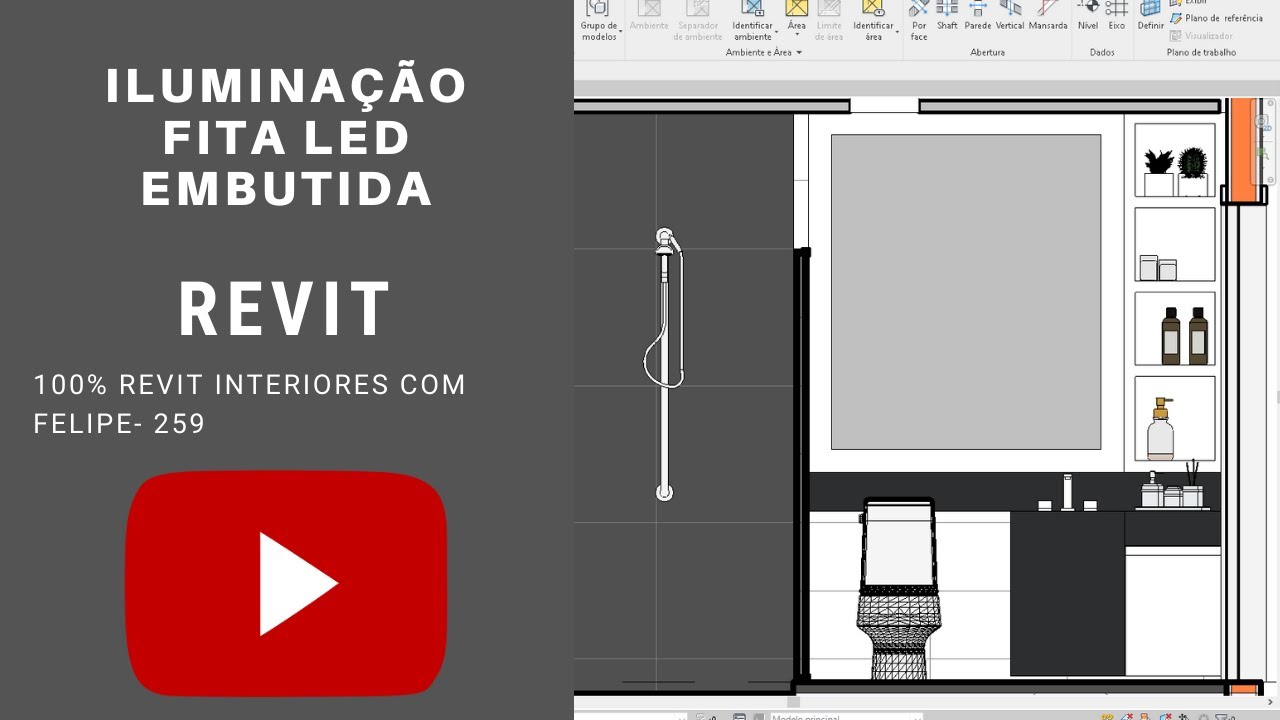 100% Revit Interiores Felipe- Aula 259- AULA DE ILUMINAÇÃO FITA DE LED ...