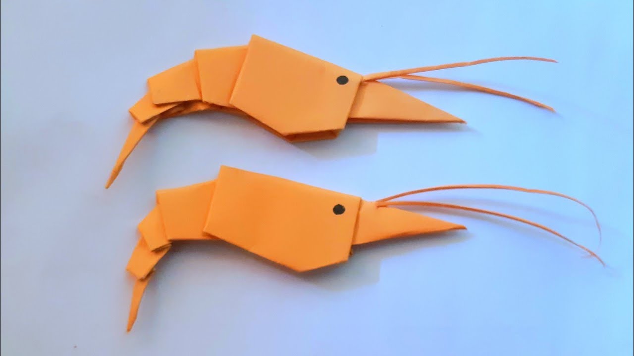 DIY Origami Paper Shrimp || Easy paper craft #MS Arts & Crafts - YouTube