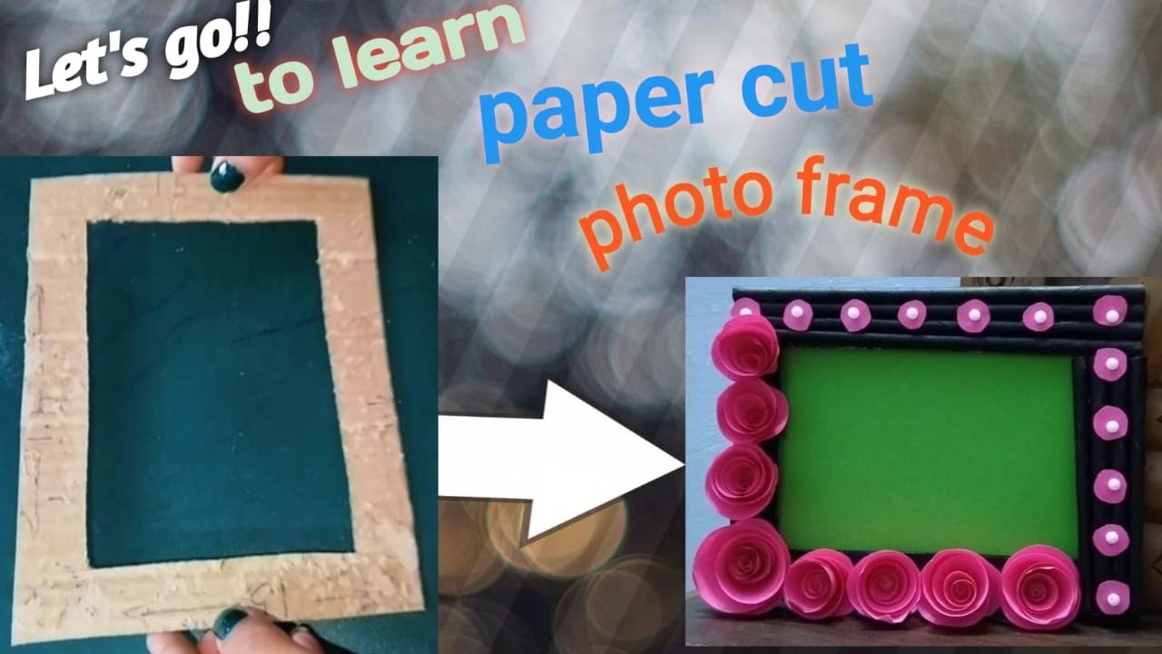 beautiful paper cut photo frame🖼️ making ideas/cardboard photo frame # ...