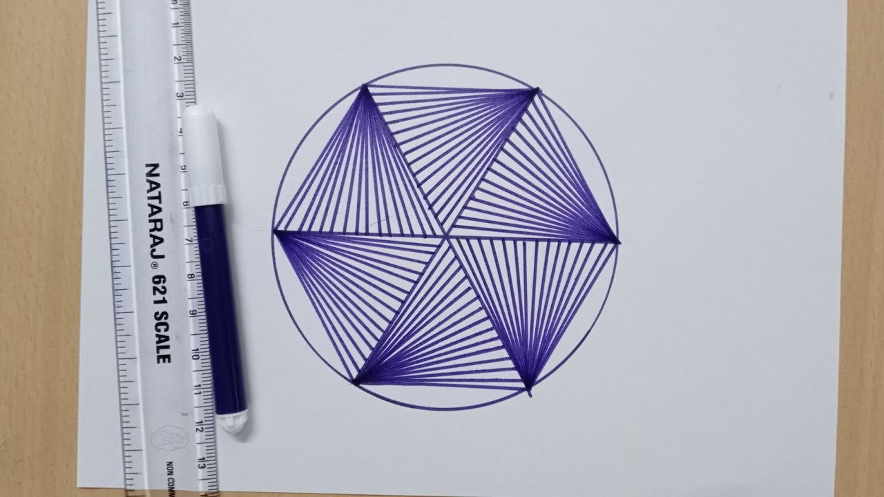 Geometric Art || Learn to draw an easy geometric Hexagon design ...