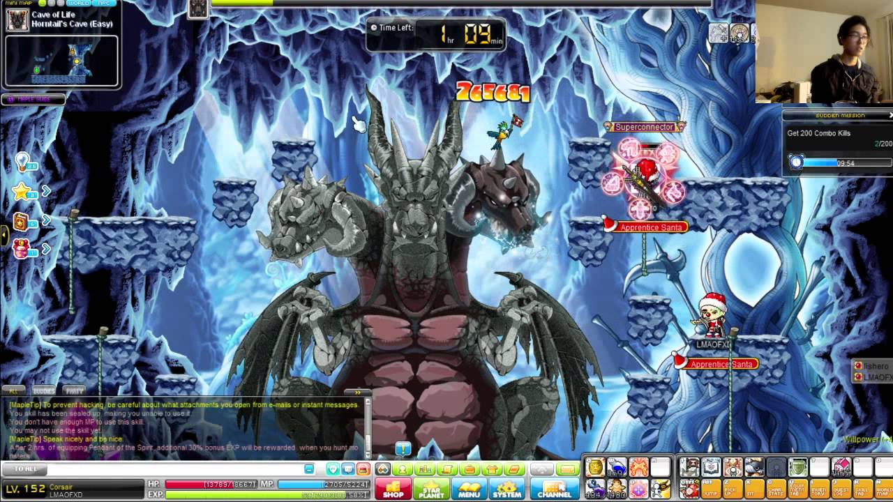 Maplestory REBOOT - Fighting Horntail DUO Corsair Hero - YouTube