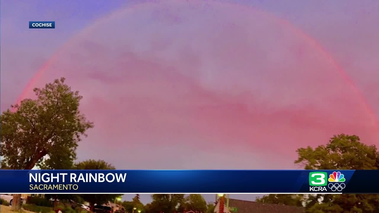 Rainbow during sunset wows in Northern California - YouTube