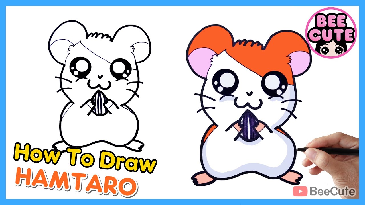 สอนวาดหนูแฮมเตอร์ ตัวการ์ตูนจากเรื่องแฮมทาโร่ | วาดรูประบายสีหนู ...