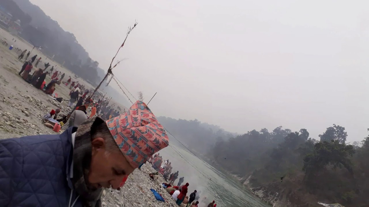 Holybath and Puja devghat || buba hajurba haru || open river bath in ...
