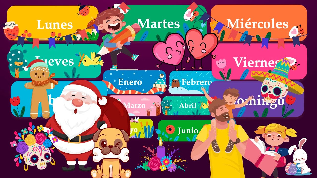 El Calendario, Los días y meses del año (para niños) - YouTube