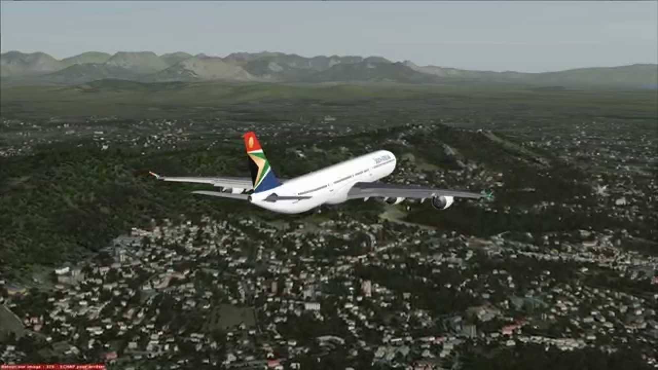 SAA A340-600 flight from Tana to Cape Town - YouTube