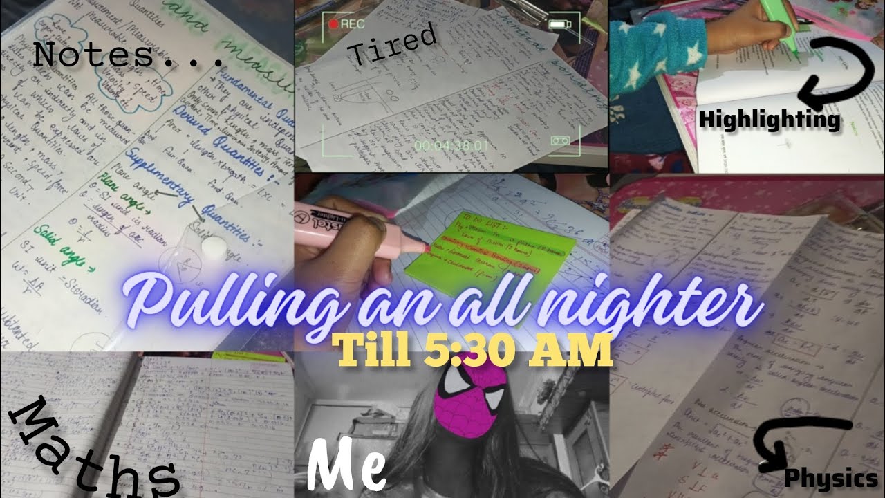 Pulling an all nighter to study till 5:30 am | study vlog | study until ...