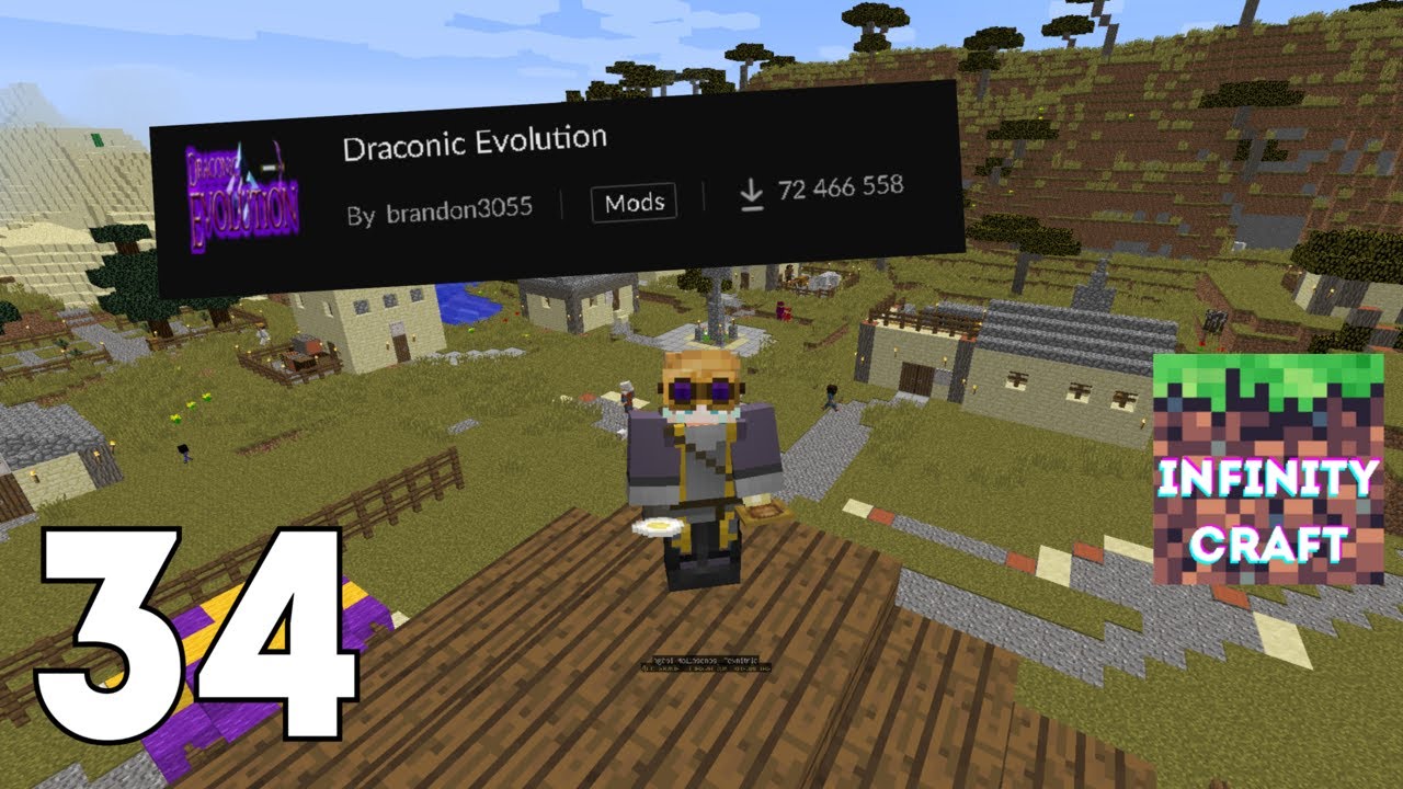 Infinitycraft #34 | Жостко улучшаю греческую деревню | Поставил Draconic Evolution - YouTube