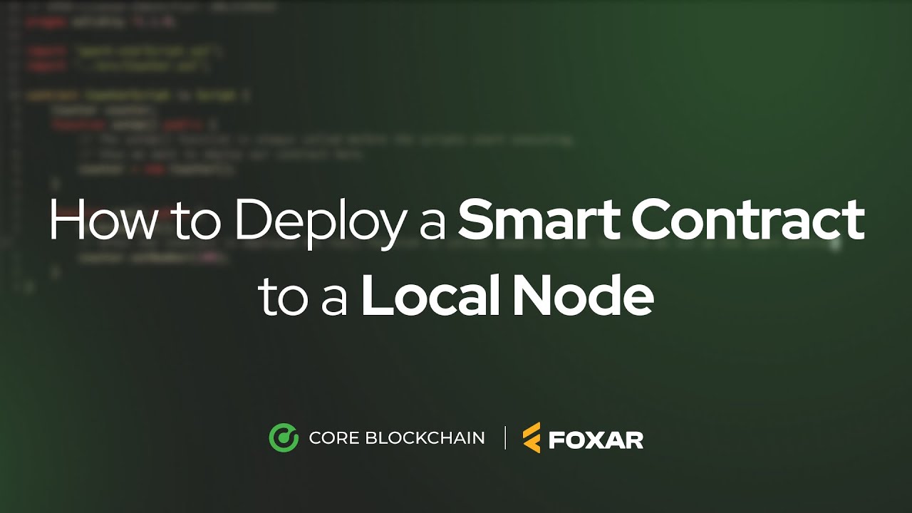 How to Deploy a Smart Contract to a Local Node - YouTube