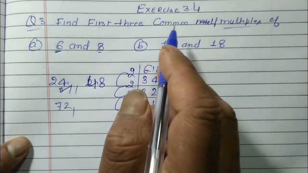 Class 6 - Exercise 3.4 - Q 3 | Find first three common multiples - YouTube
