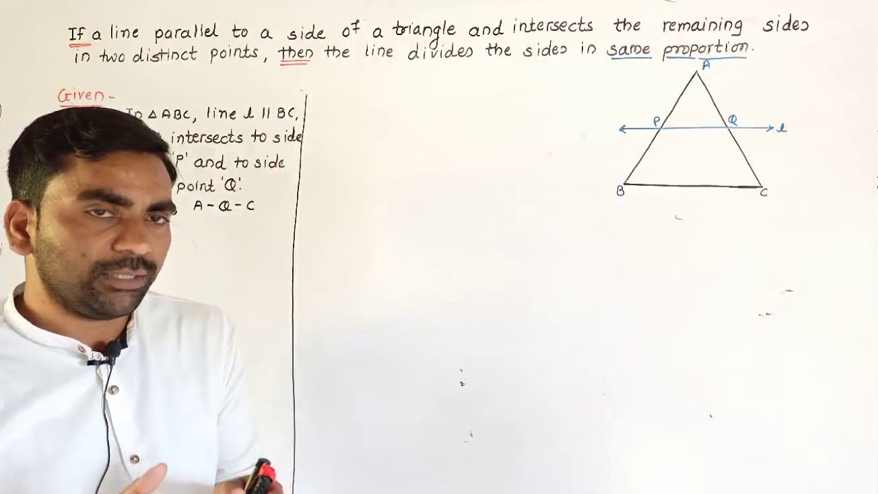 Basic Proportionality Theorem/Thale's Theorem...of class 10..CBSE and for State board... - YouTube