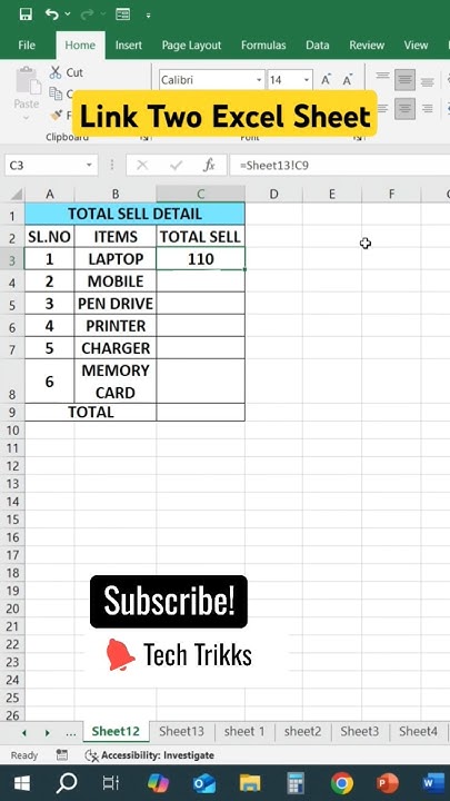 Link Two Excel Sheet #excel #exceltips #exceltutorial #exceltricks #exceltipsandtricks - YouTube