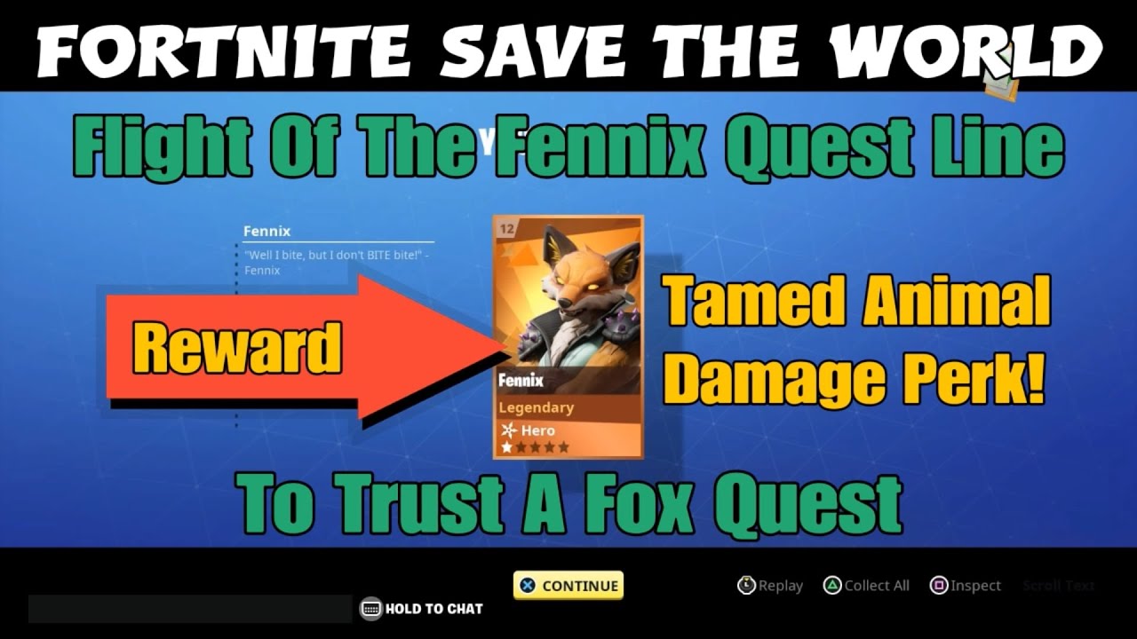 338) Fortnite Save The World - Flight Of The Fennix Quest Line - To ...