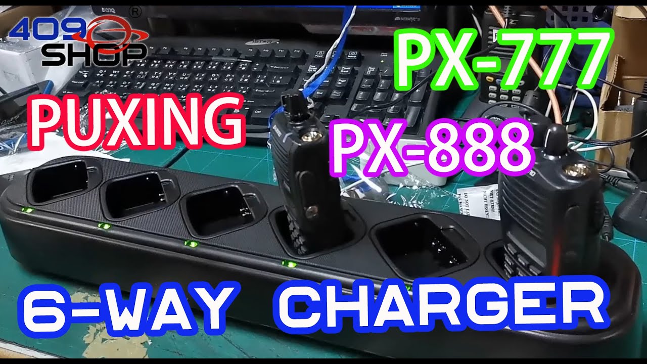 6-Way Charger for puxing px-777 px777 PX-888 px-888 PX-728 - YouTube