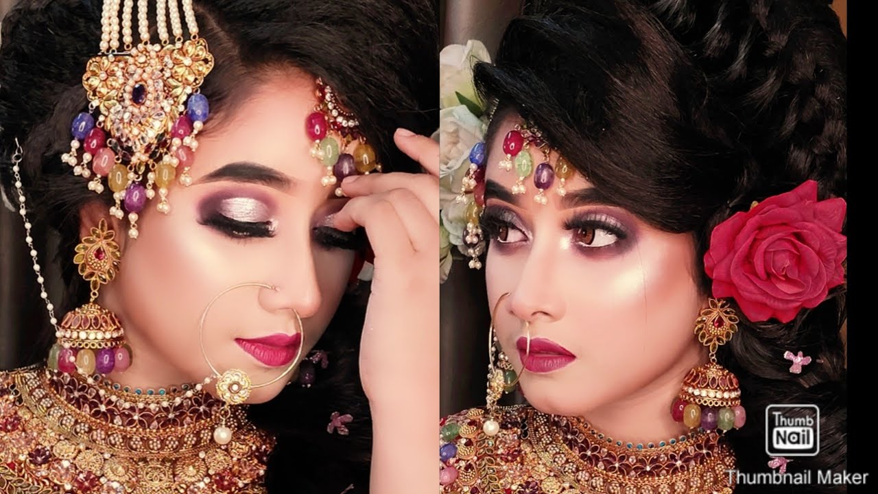 reception bridal Makeup and hairstyle tutorial | Nadia's Makeover - YouTube
