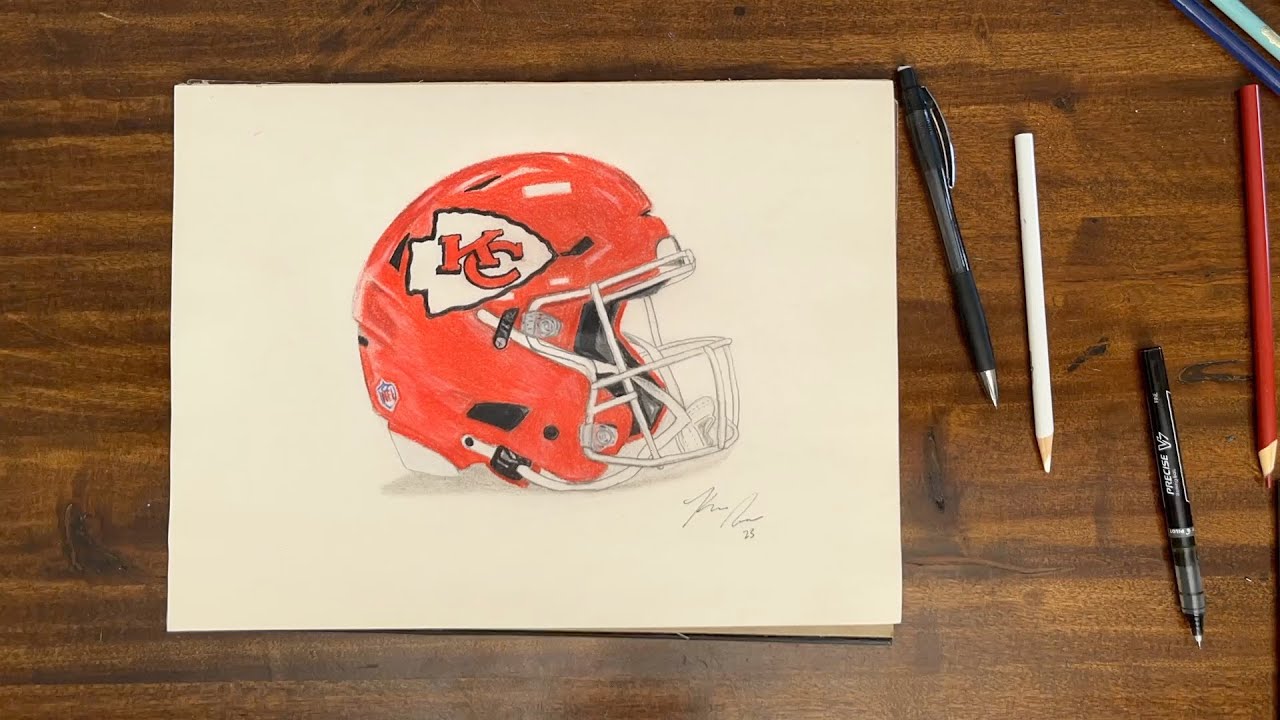 Drawing Kansas City Chiefs Football Helmet - YouTube