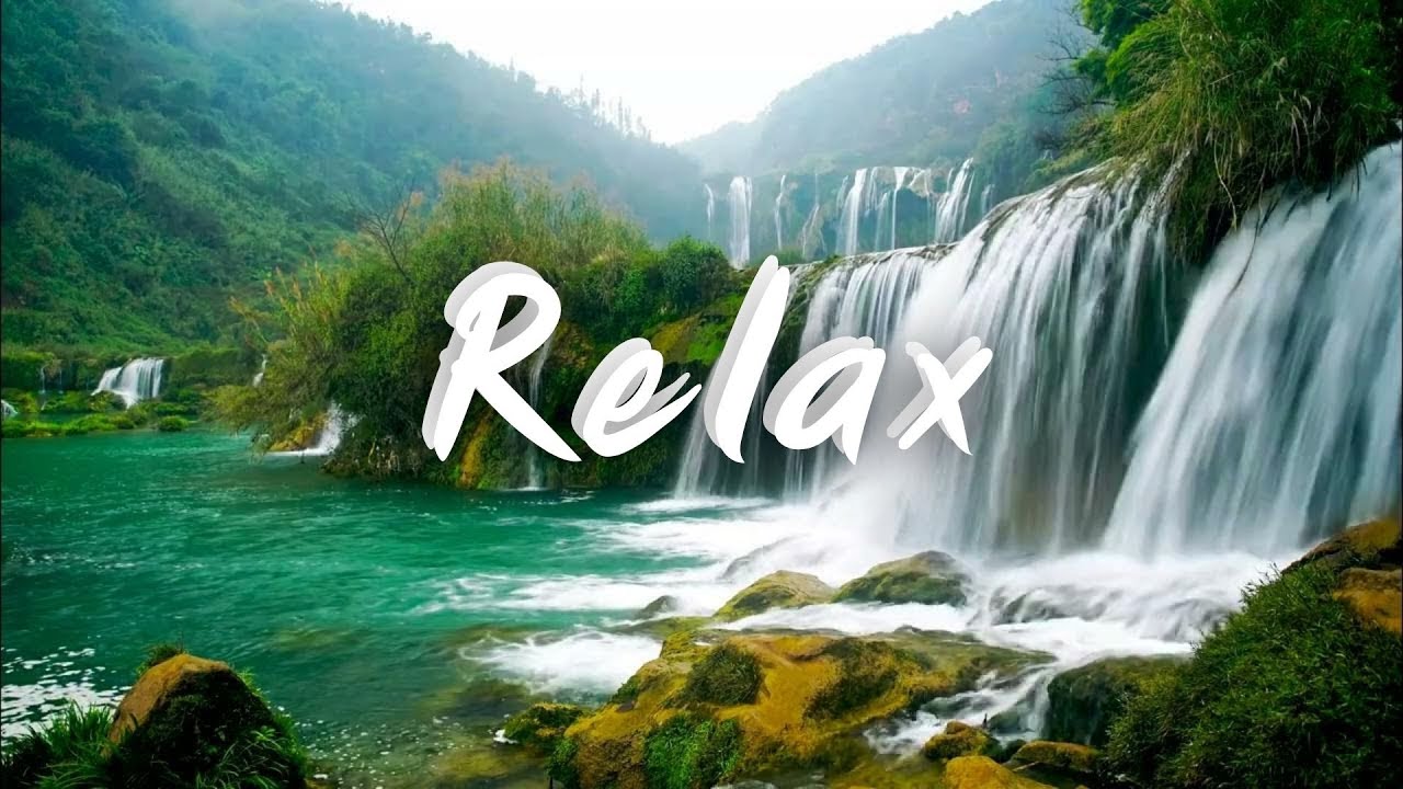 Relaxing Music and Calming 4K Waterfall Nature: Sleep Relaxation - YouTube