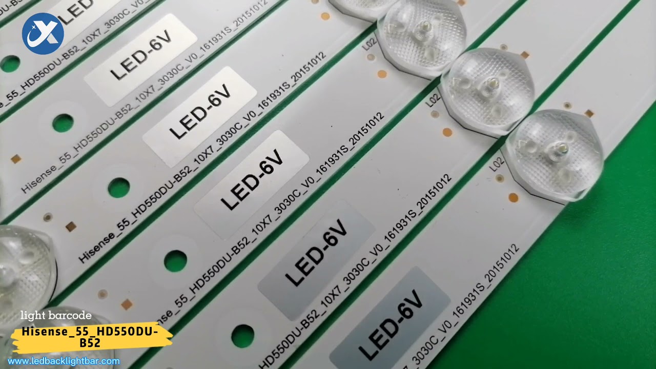 Hisense 55H8C Smart Tv HD550DU-B52 LED Backlight Strip Replacement Set ...