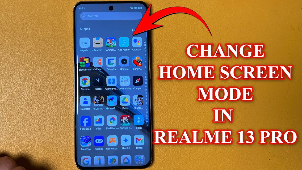How to change home screen mode in Realme 13 pro - YouTube