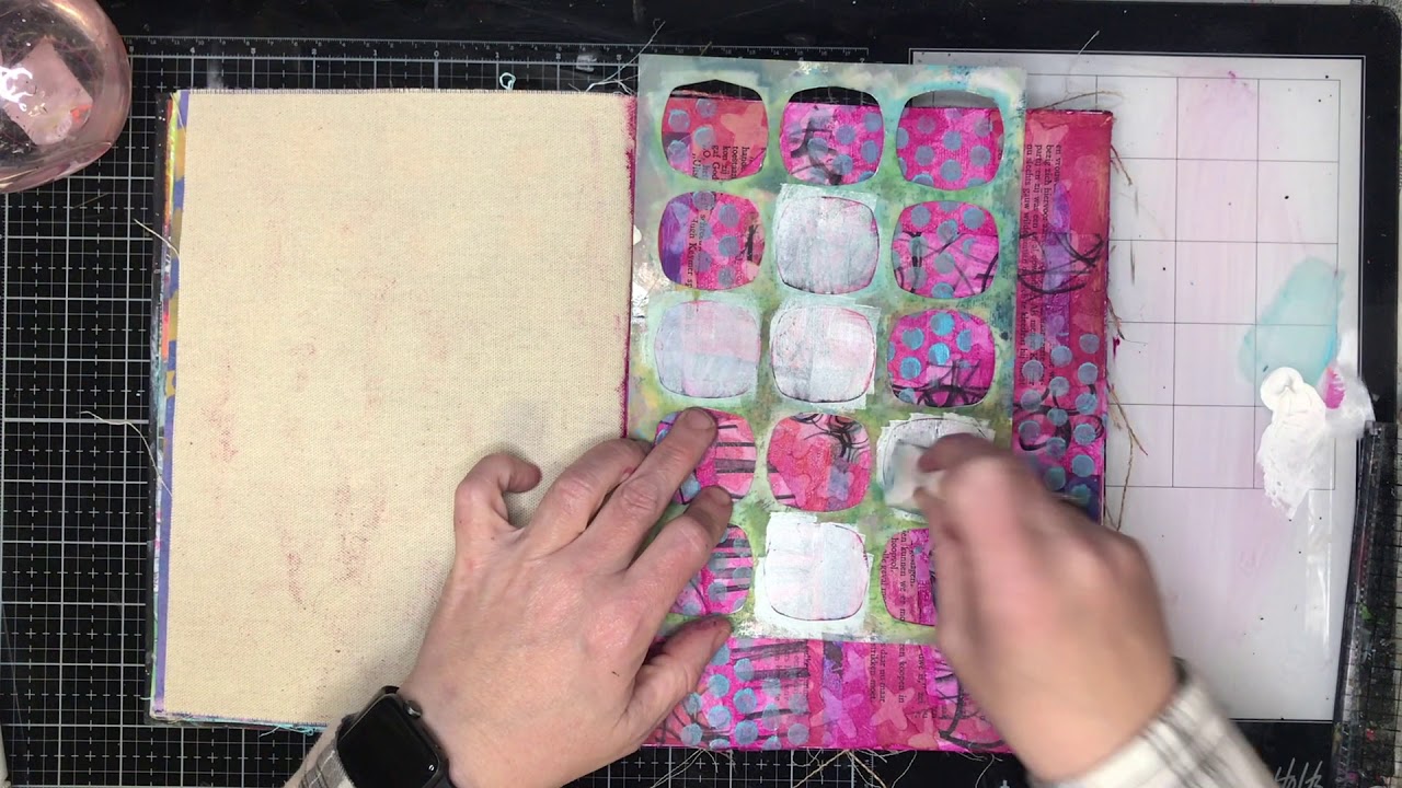 Quick art journal layout: Using the collage collective book - YouTube