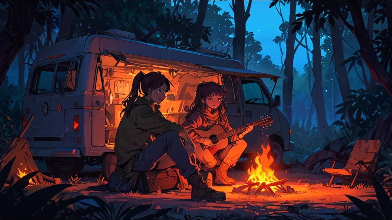 [ Cozy evening in the forest] Lofi Hip Hop Beat - Relaxing camping ...