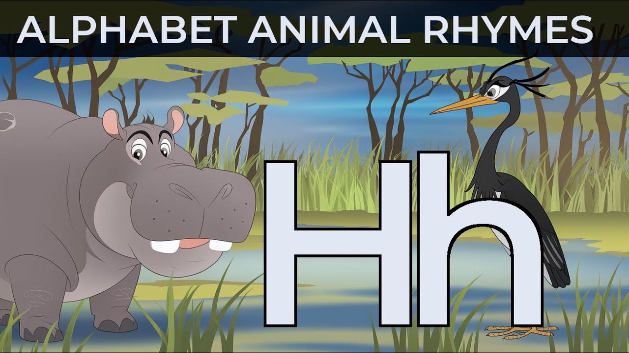 Hippo, Hawk & Friends | 14 Fun 'H' Animal Rhymes (kids song) - YouTube