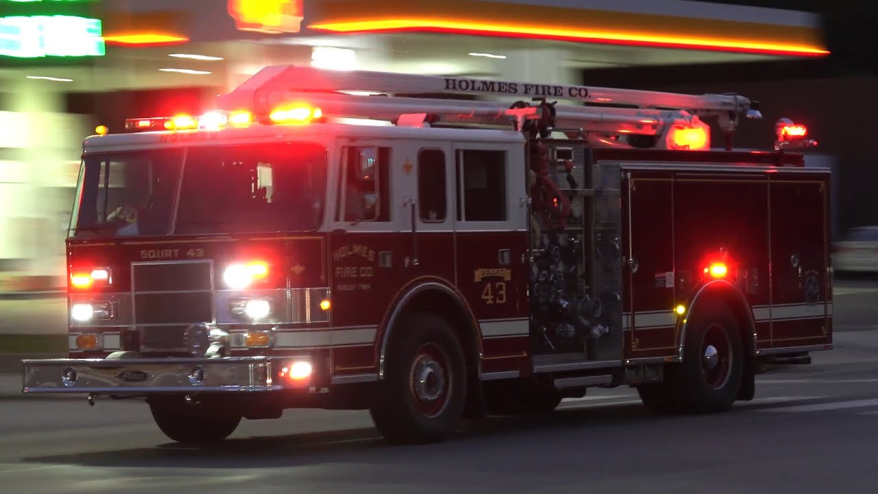 Holmes Fire Company Squrt 43 Responding - YouTube