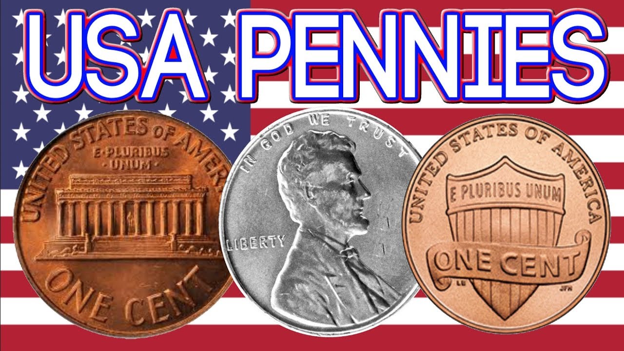 USA PENNIES ZINC SHIELD MEMORIALS coins - YouTube