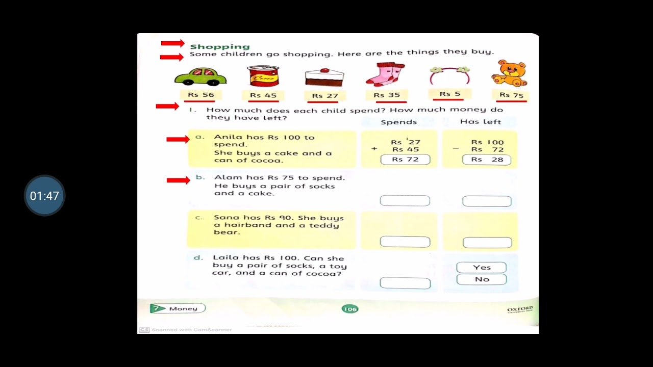 Grade 2 Mathematics Topic: Money (Book pg # 106) - YouTube