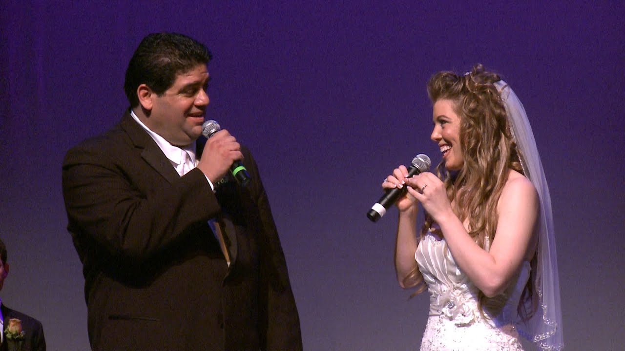 Leandra Ramm and Jim Coniglio singing The Prayer at their Wedding ...