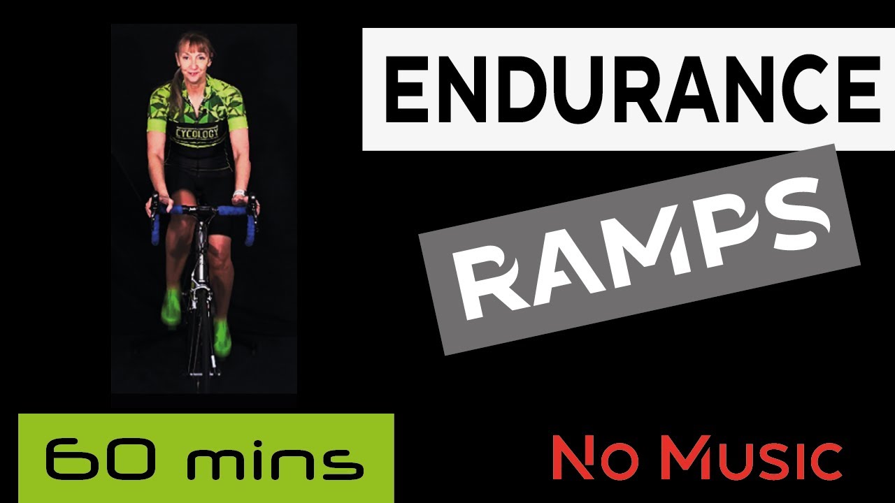 60 min Endurance Ramps Cycling Workout (NO MUSIC) - YouTube