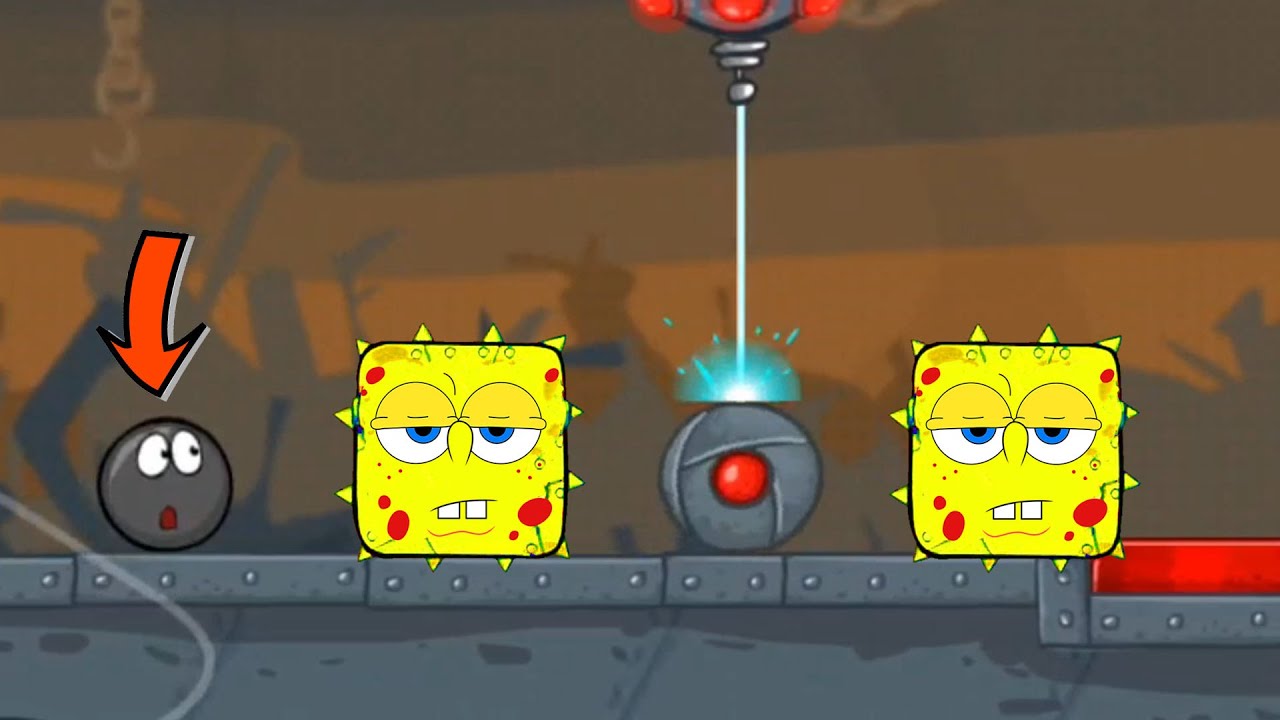 SPONGEBOB ROBO BOSS VS BLACK BALL & LASER LEVEL - YouTube