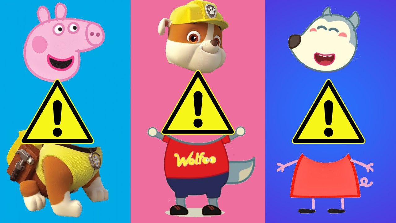 PEPPA, WOLFOO, PAW PATROL | PUZZLE | MATCH THE HEAD - YouTube