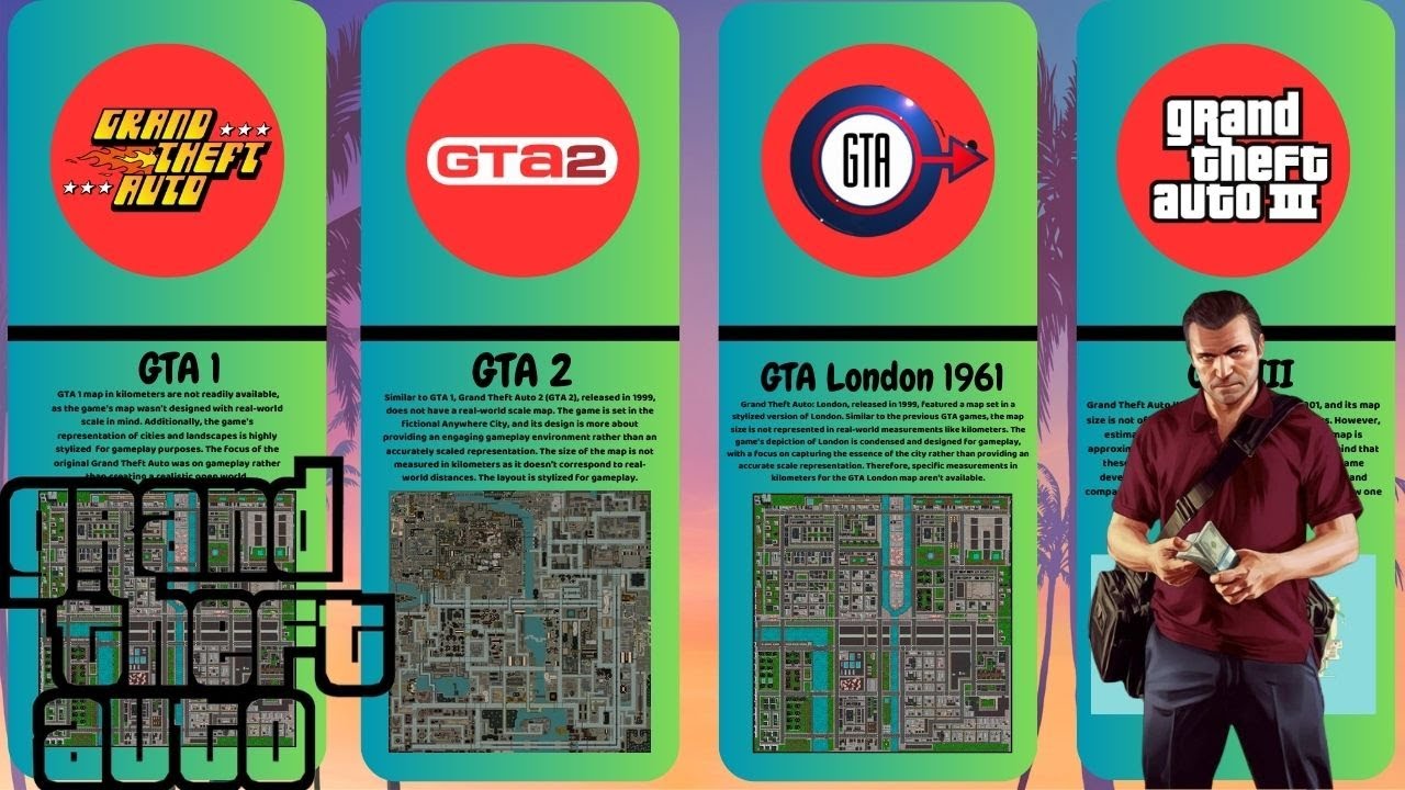 Evolution of Grand Theft Auto Maps: GTA I to GTA VI - A Size Comparison ...