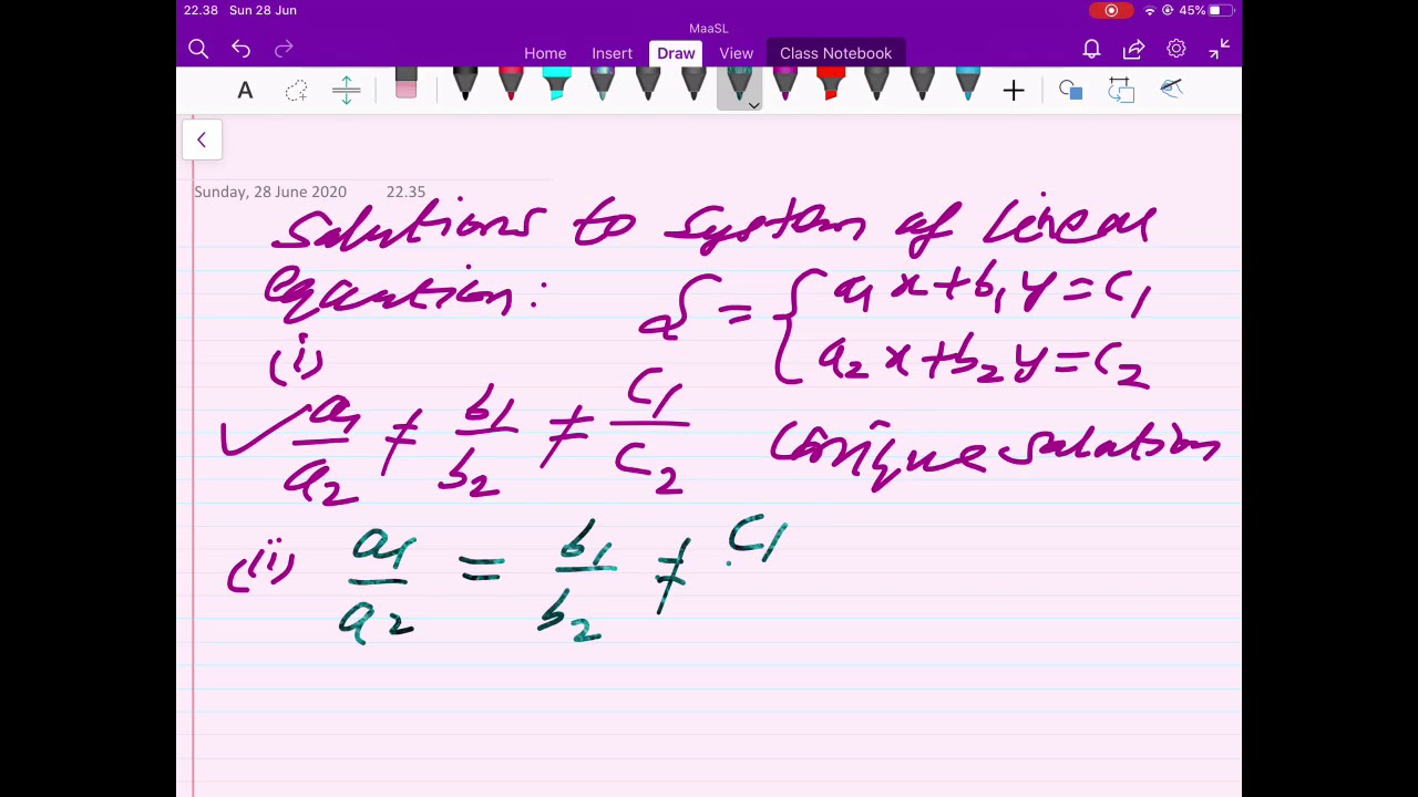 Consistent and inconsistent system of simultaneous equations - YouTube