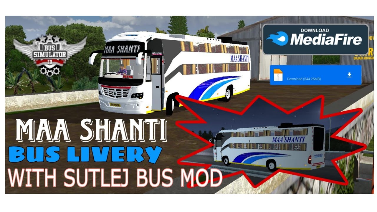 Sutlej AC sleeper bus livery [MAA SHANTI] in bussid - YouTube