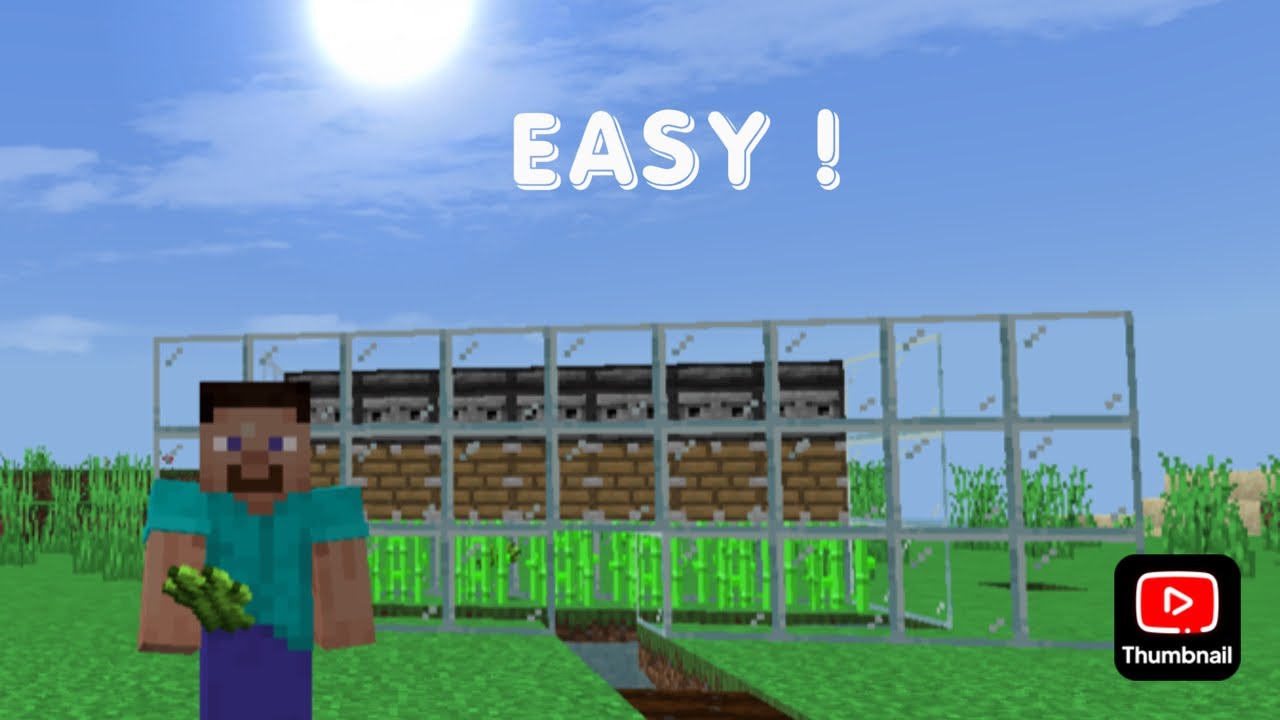 How To Make Automatic Sugarcane Farm In Minecraft PE - YouTube