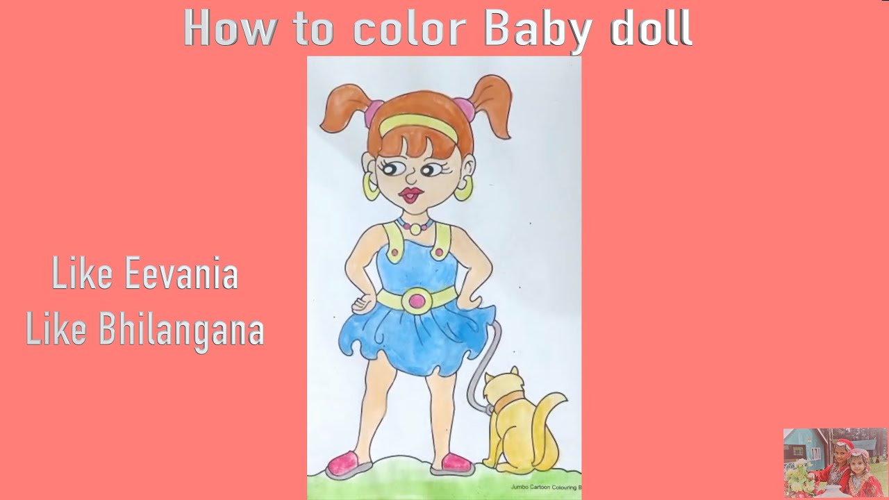 How to color baby doll | How to color a Girl | How to color cute girl ...