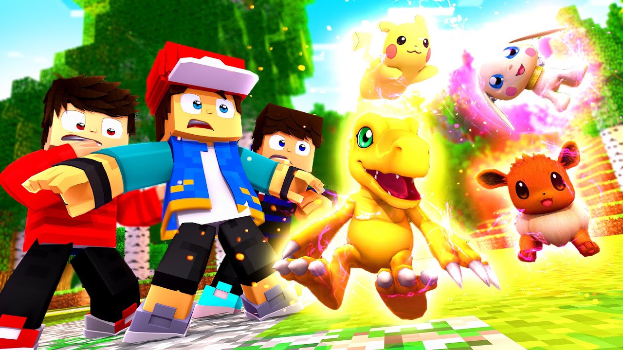Minecraft: POKEMONS e DIGIMONS EVOLUINDO !!! - POKEMON vs DIGIMON #02 ...