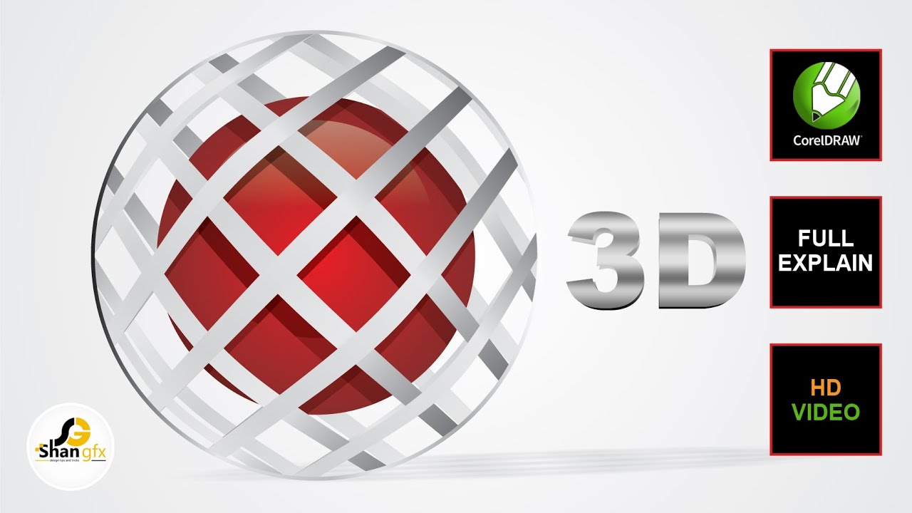 3d Spherical Shape Design in Coreldraw | Design a 3d object | Corel ...