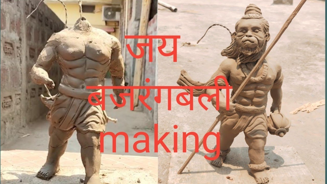animation lord hanuman ji with clay |Hanuman ji making - YouTube
