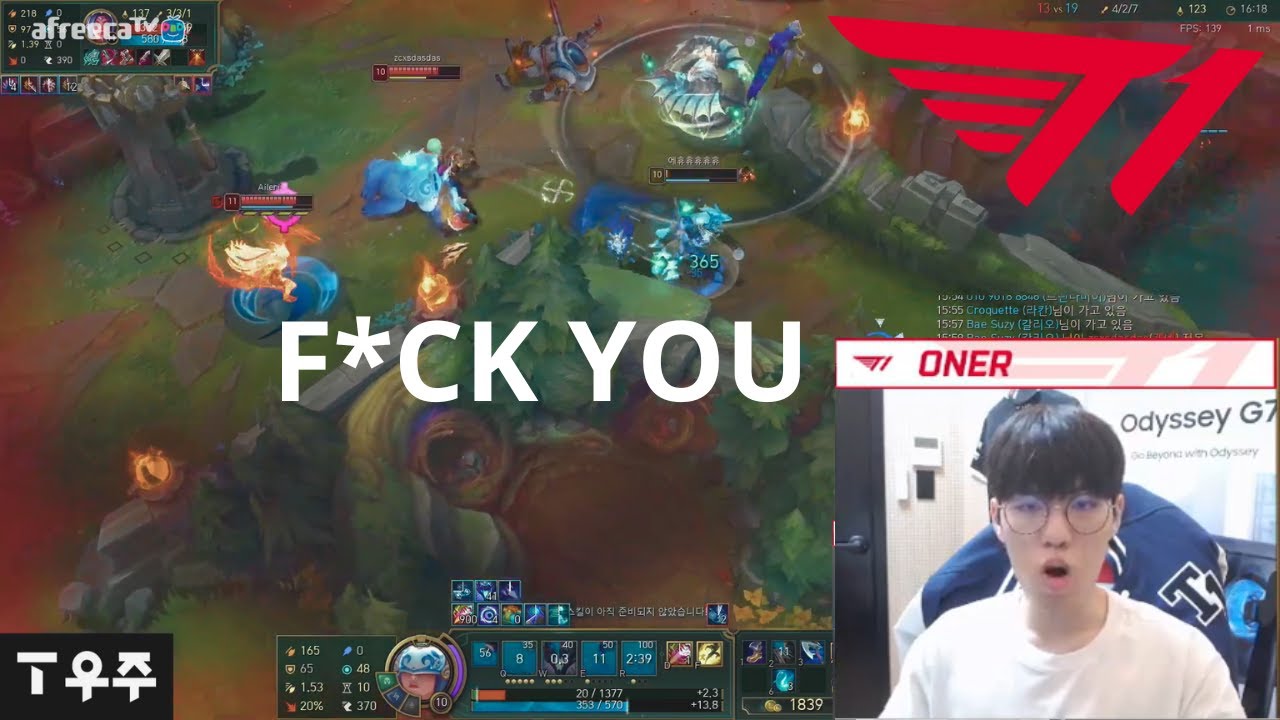 T1 Oner Caught Cursing in LIVE STREAM #t1 #oner #lolclips # ...