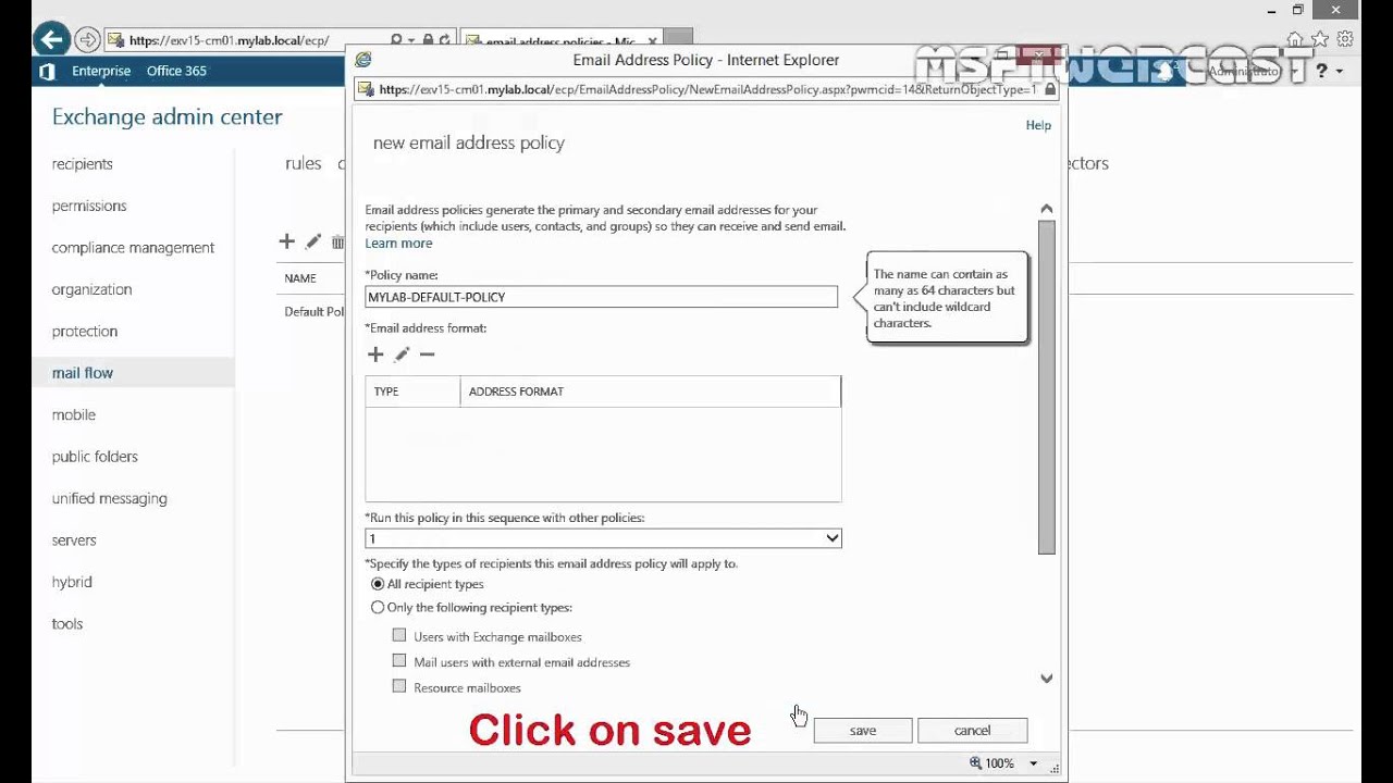 EMail Address Policy in Exchange 2013 SP1 - YouTube