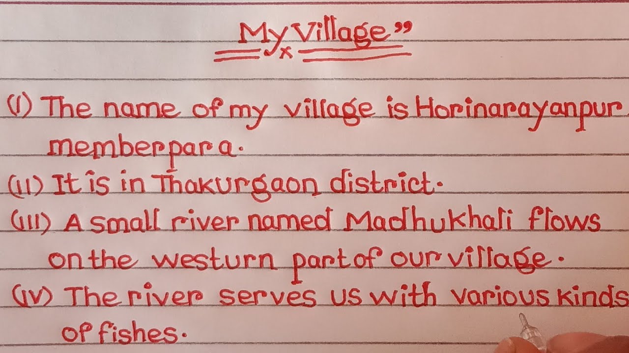 Write an eassy on ''My village paragraph'' || my village paragraph ...