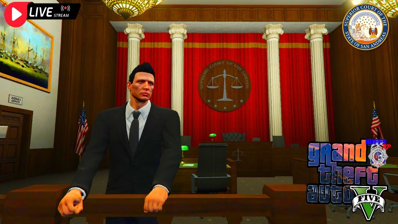 LIVE: GTA FiveM Kuffs Roleplay: San Andreas Superior Court (Judge ...